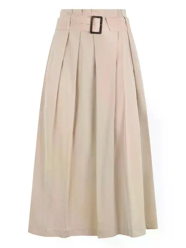 Peserico Pleated Belted Maxi Skirt