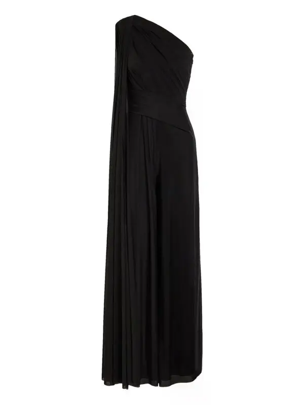 Talbot Runhof One-shoulder Draped Jumpsuit - Black