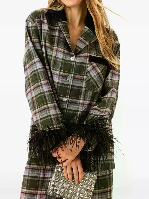 Sleeper Checked Detachable-feathers Pajama