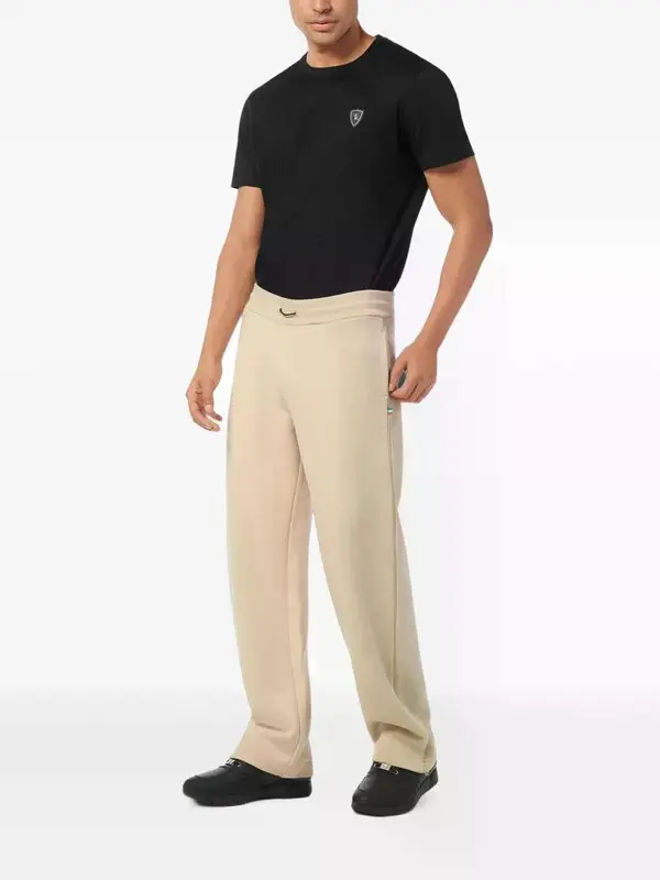 BILLIONAIRE Alcantara Stripes Logo-patch Track Pants - Neutrals