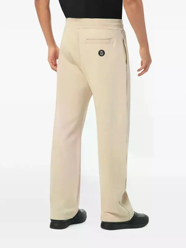 BILLIONAIRE Alcantara Stripes Logo-patch Track Pants - Neutrals
