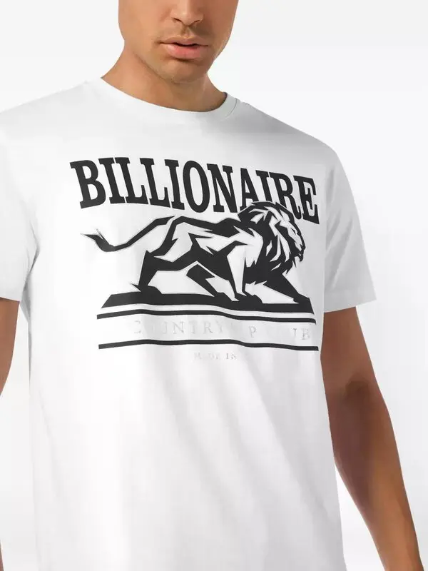 BILLIONAIRE Ss Lion-print Crew-neck T-shirt