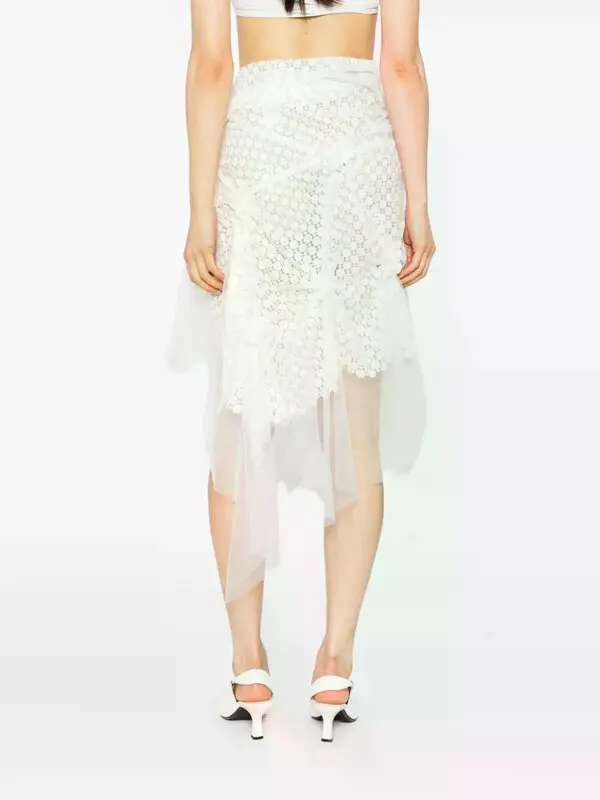 ROISIN PIERCE Floral Embroidered Asymmetric Skirt