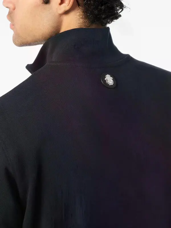 BILLIONAIRE Logo-embroidered Half-zip Sweater - Blue