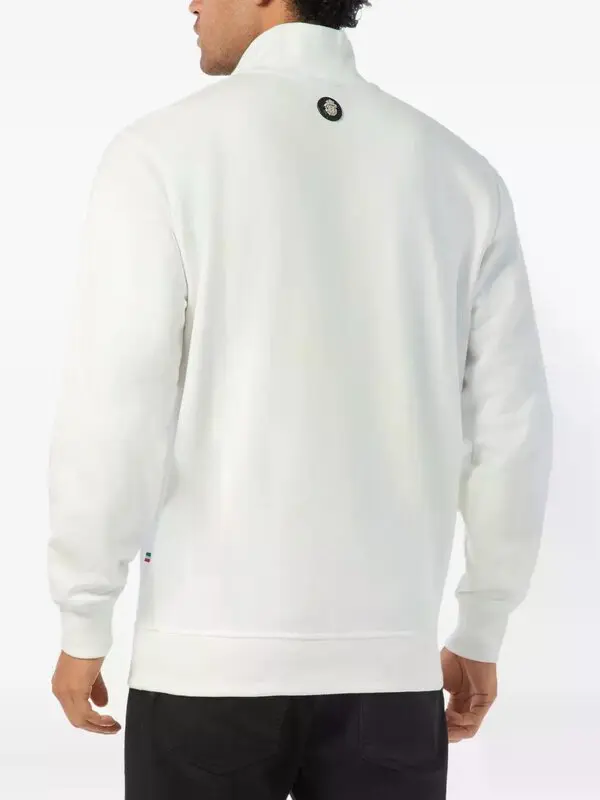 BILLIONAIRE Logo-embroidered Half-zip Jacket