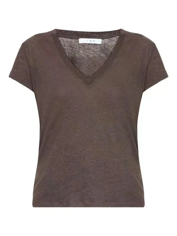 IRO PARIS Rodeo V-neck T-shirt - Brown