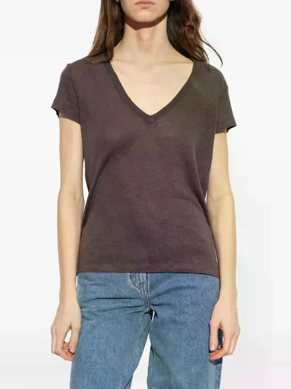 IRO PARIS Rodeo V-neck T-shirt - Brown
