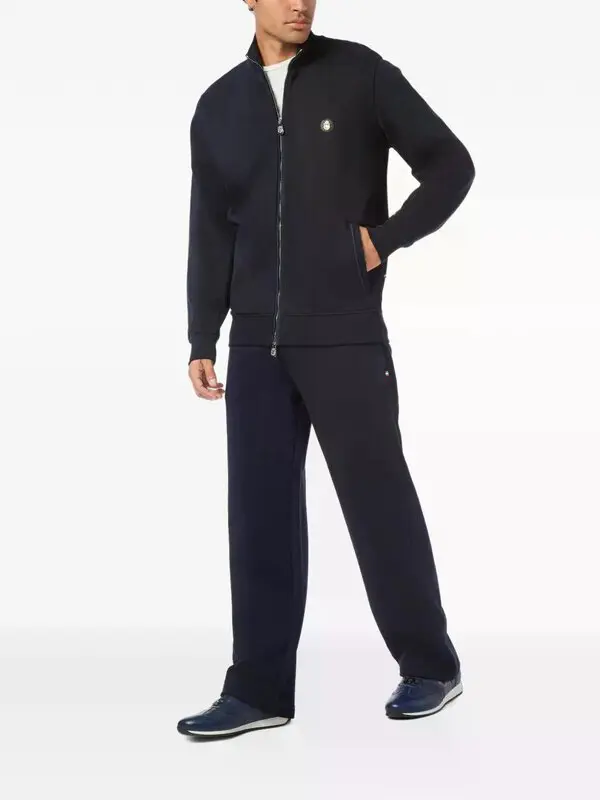 BILLIONAIRE Full-zip Sweatshirt With Logo Plaque - Blue