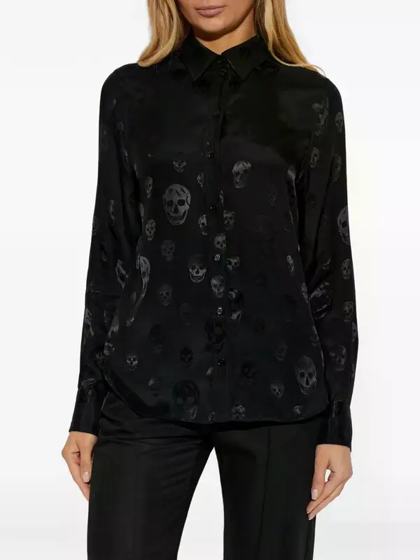 Alexander McQueen Skull-pattern Collared Top
