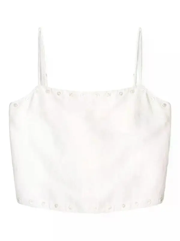 Staud Kirra Button-detail Top - White