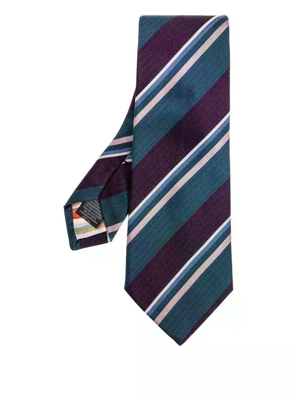 Paul Smith Striped Neck Tie - Blue