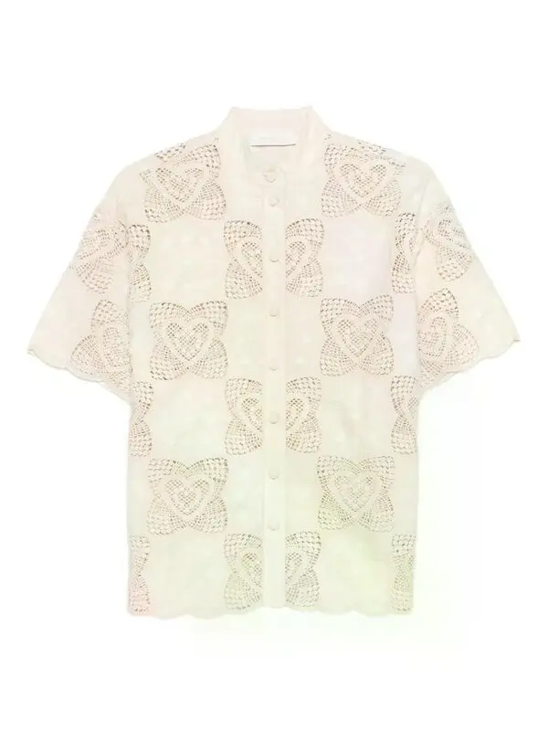 Zimmermann Wanderlust Scalloped Shirt - Neutrals