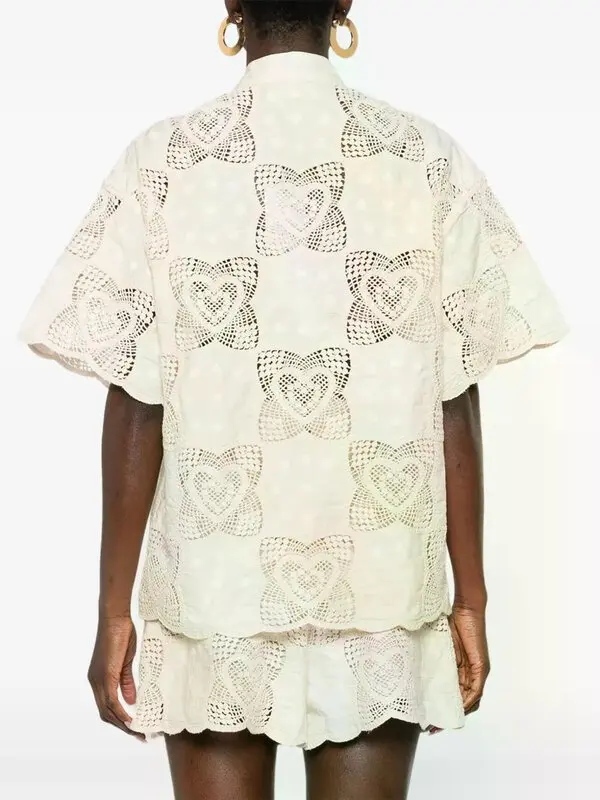 Zimmermann Wanderlust Scalloped Shirt - Neutrals