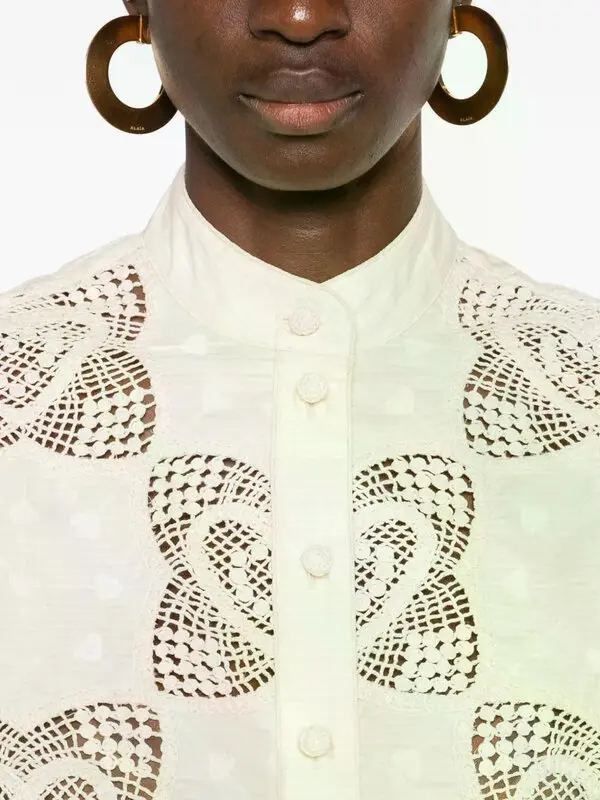 Zimmermann Wanderlust Scalloped Shirt - Neutrals