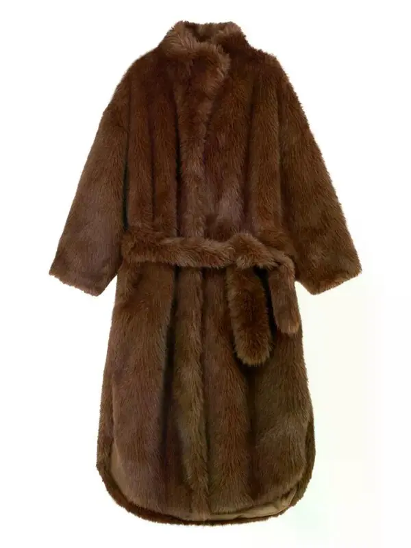 THE FRANKIE SHOP Ravello Belted Overcoat - Brown