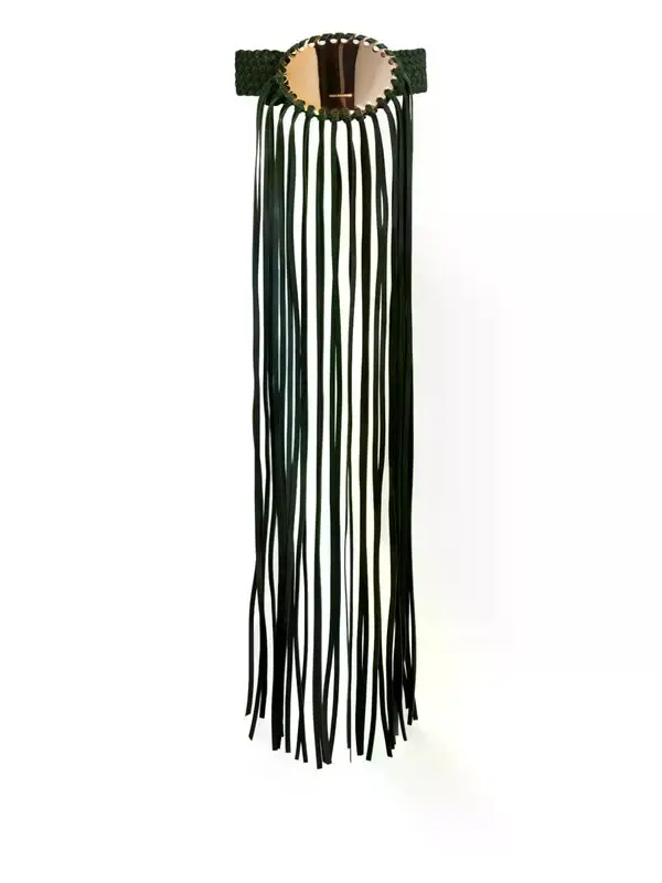 Silvia Tcherassi Maya Fringed Belt - Green