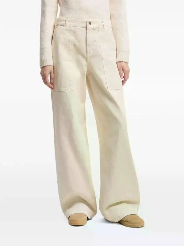 Moncler Wide Leg Trousers - Neutrals
