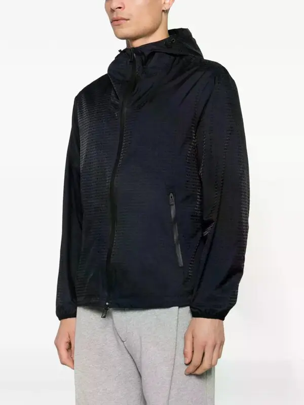 Emporio Armani Logo-jacquard Zip-up Hoodie Jacket