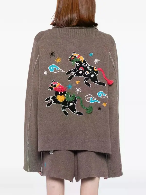 YANYAN Horse-embroidered Cardigan
