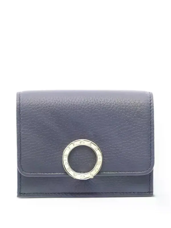 BVLGARI 20s Logo Trifold Wallet - Blue