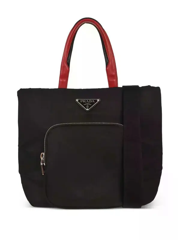 Prada 2010s Logo-plaque Tote Bag