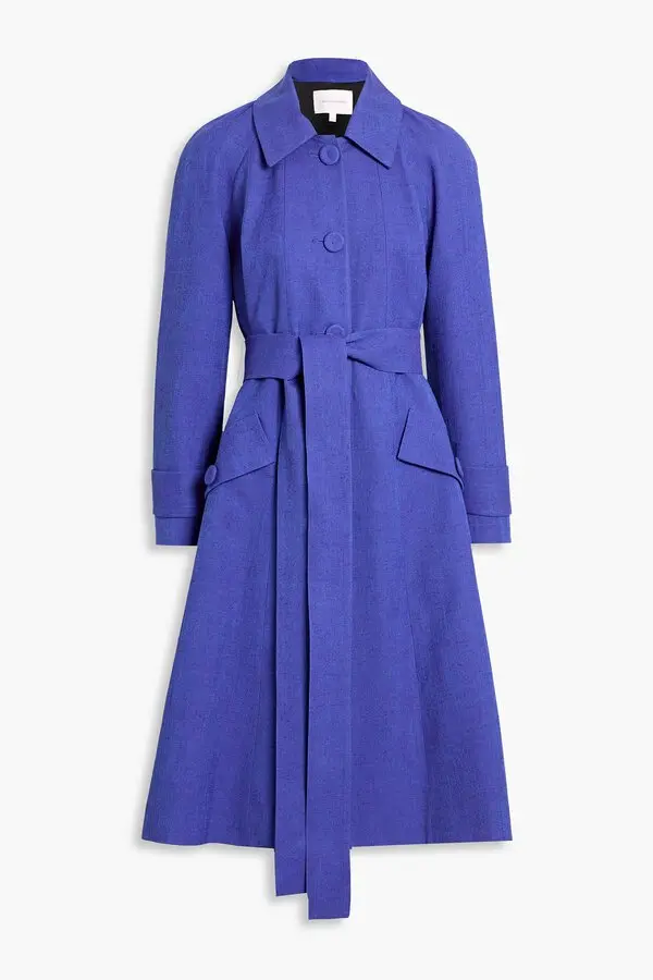 Carolina Herrera Belted Slub Twill Coat