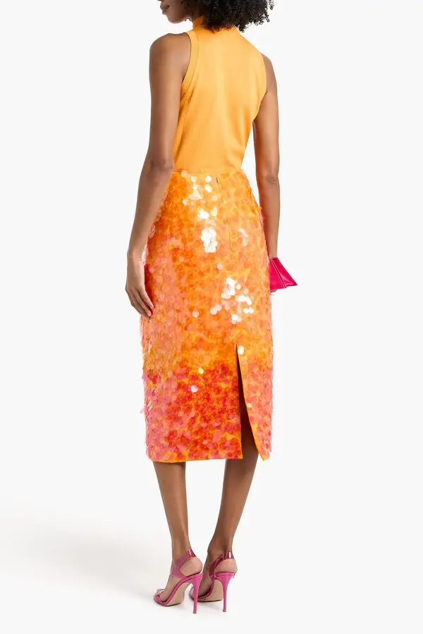 Carolina Herrera Sequined Crepe Midi Skirt