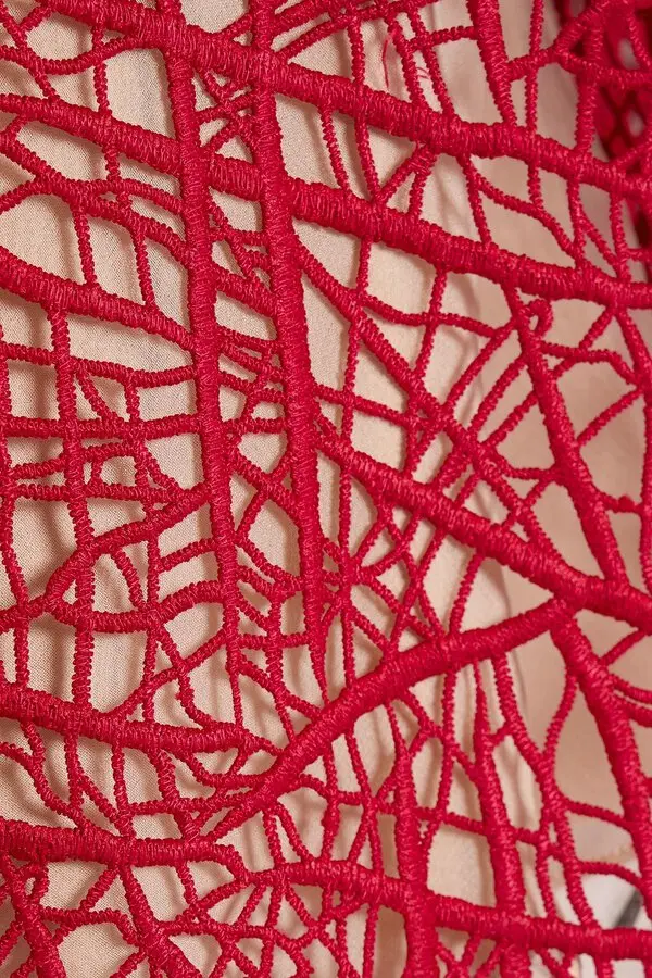 Oscar De La Renta Asymmetric Guipure Lace Top