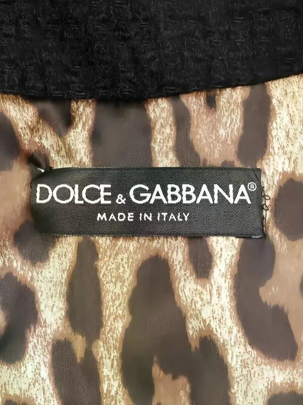 Dolce & Gabbana 2000s Dg Logo-button Tweed Coat