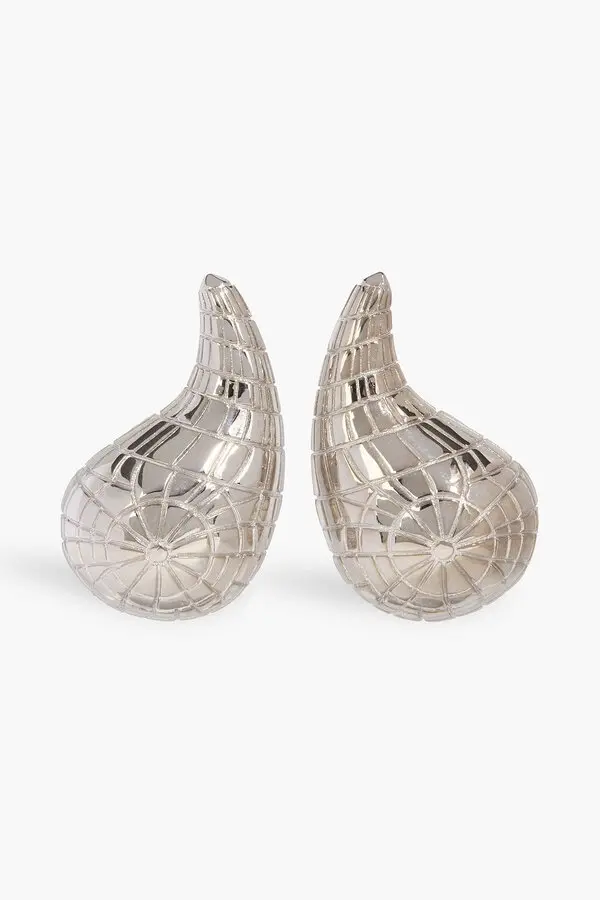 Oscar De La Renta Bell-back Earrings - Silver