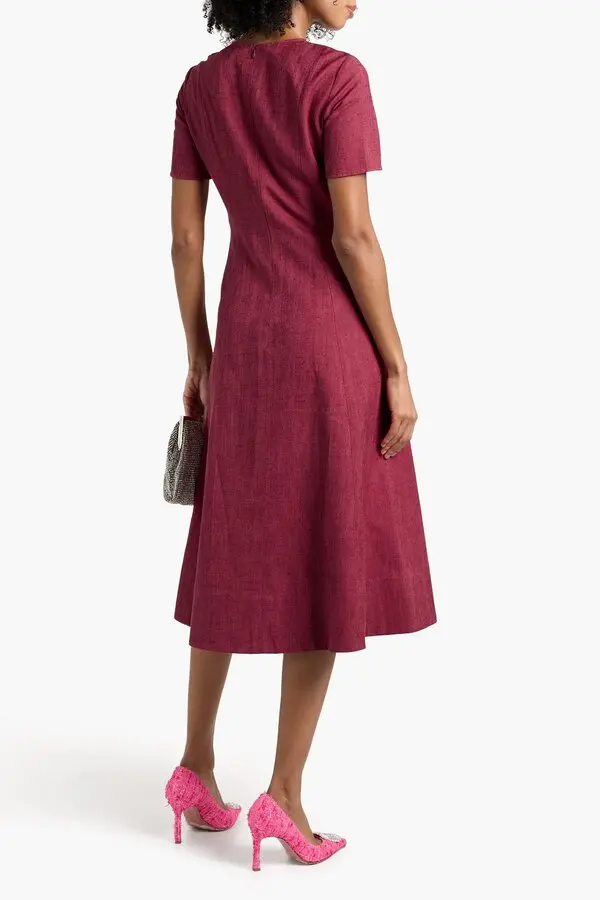 Carolina Herrera Twill Midi Dress