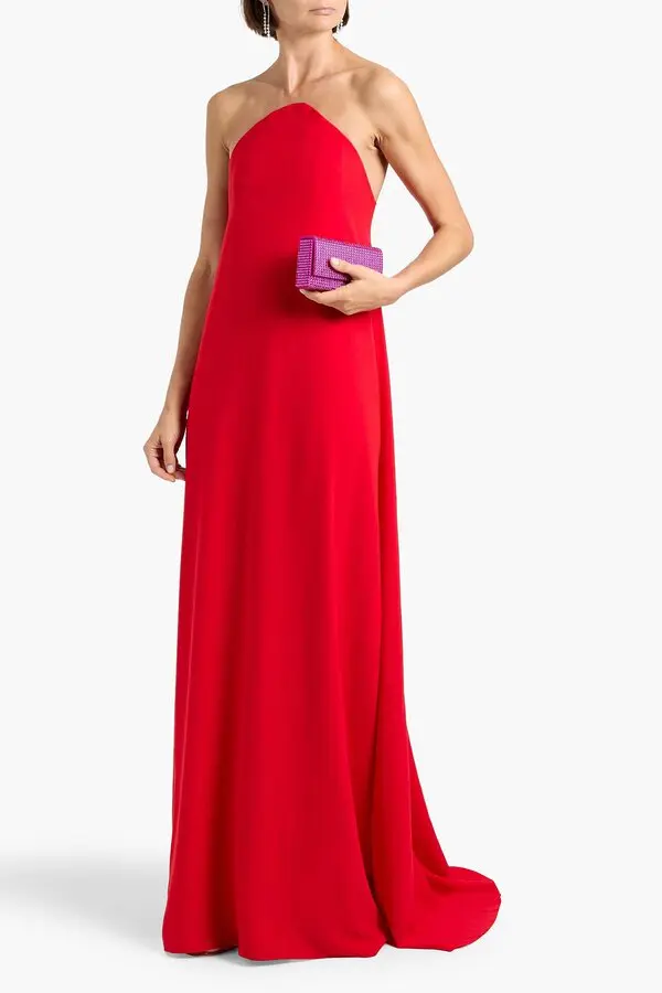 Carolina Herrera Strapless Crepe Gown