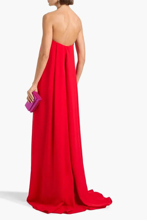 Carolina Herrera Strapless Crepe Gown
