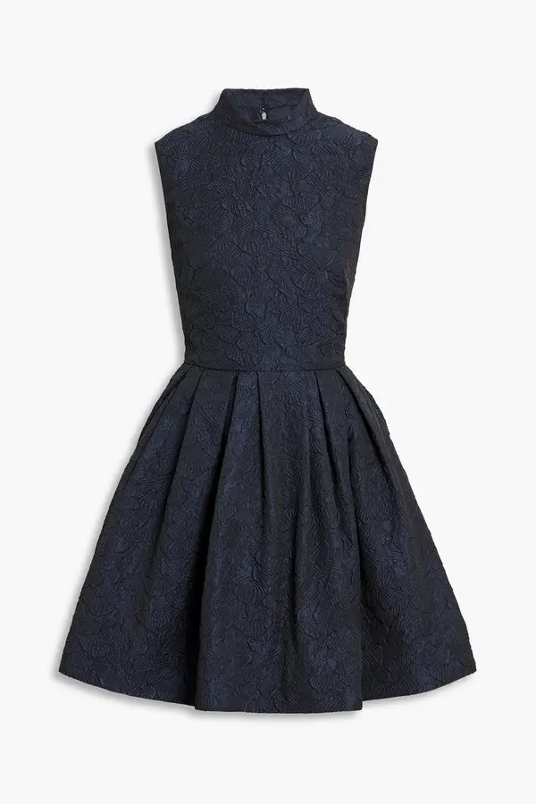 Oscar De La Renta Flared Cloqué Mini Dress