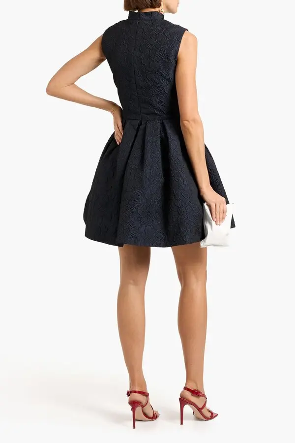 Oscar De La Renta Flared Cloqué Mini Dress