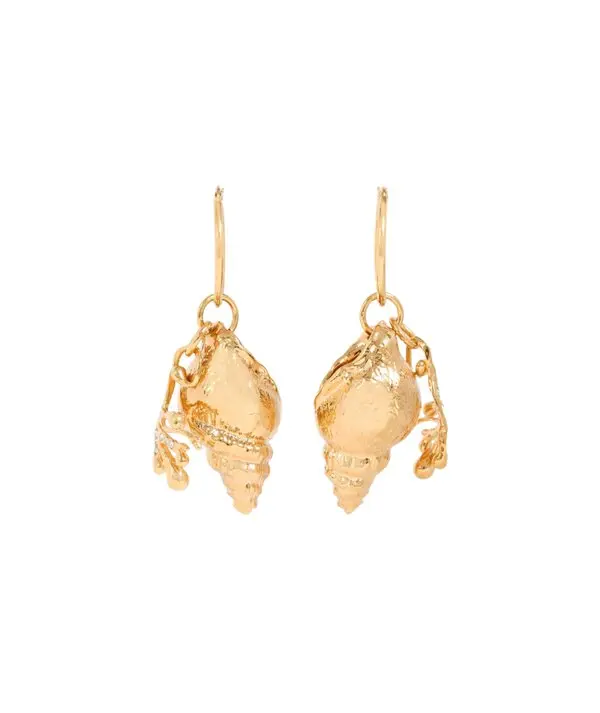 Oscar De La Renta Tone Crystal Earrings - Gold
