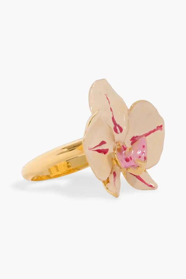 Oscar De La Renta Enamel Ring - Gold