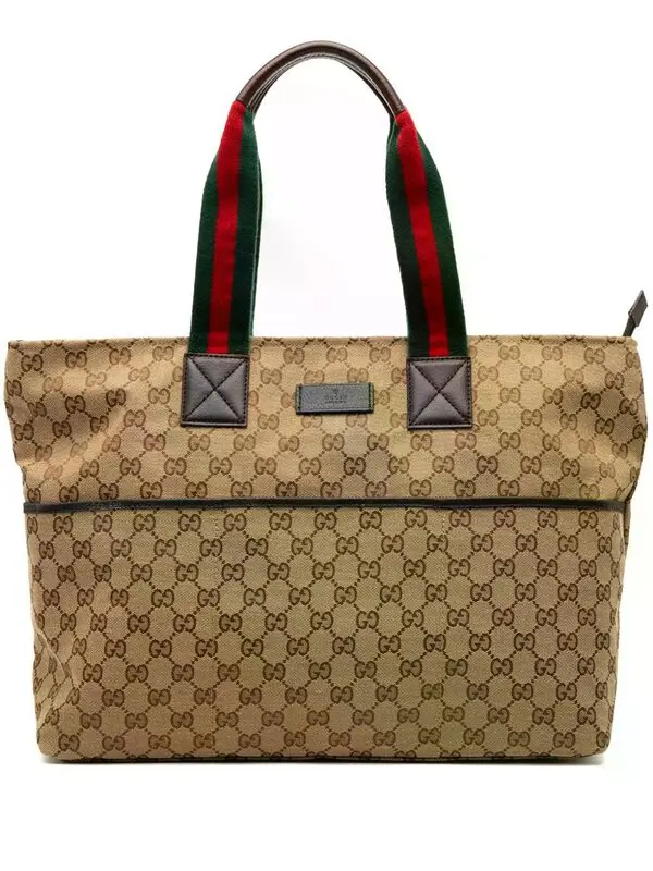 Gucci Gg Canvas Web Tote