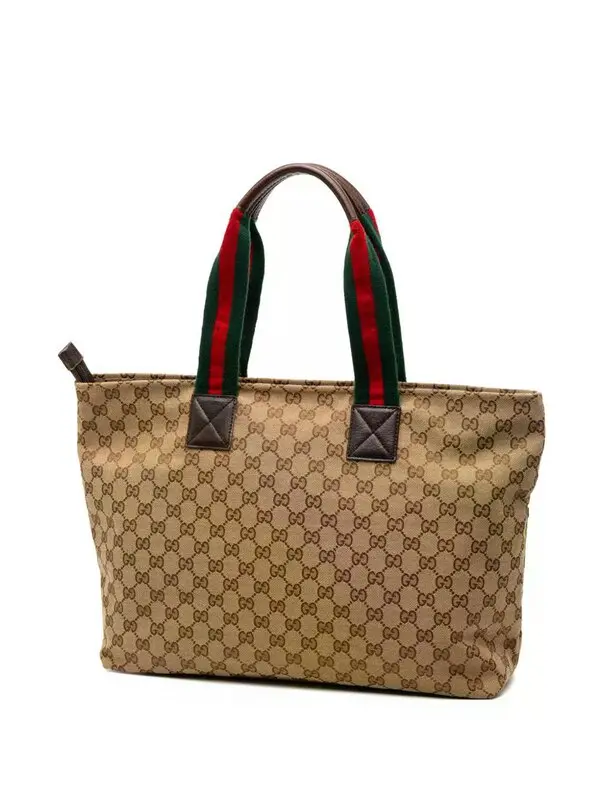 Gucci Gg Canvas Web Tote
