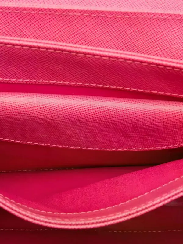 Prada Saffiano Lux Lock Chain Flap Crossbody Bag - Pink