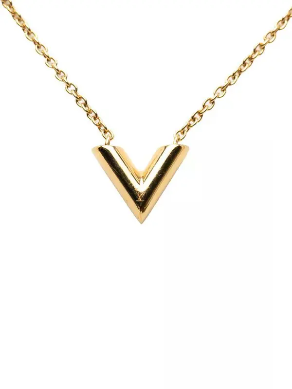 LOUIS VUITTON 2020 Plated Essential V Necklace - Gold