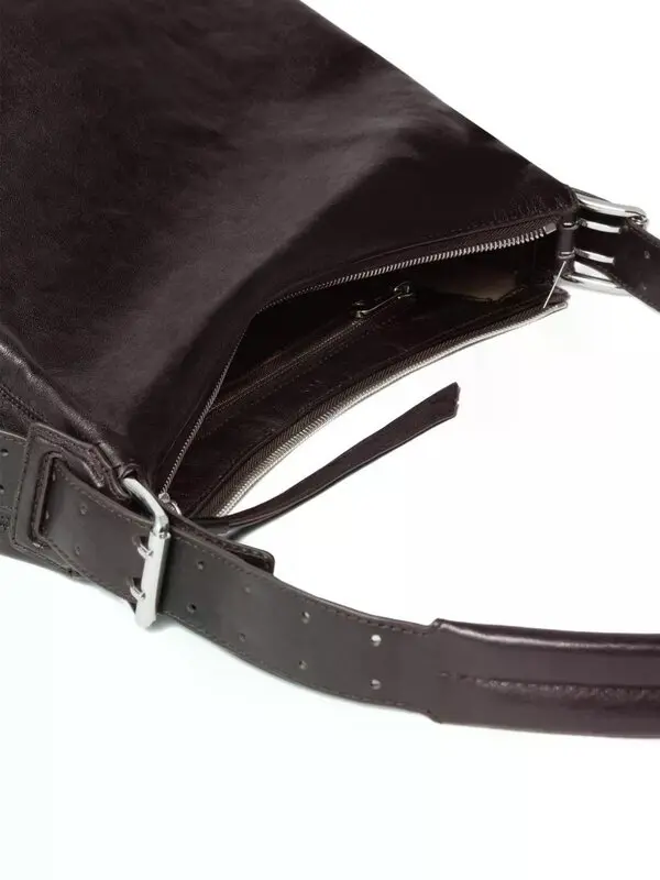 LEMAIRE Small Belted Bag In Paper Lux Leather - Brown
