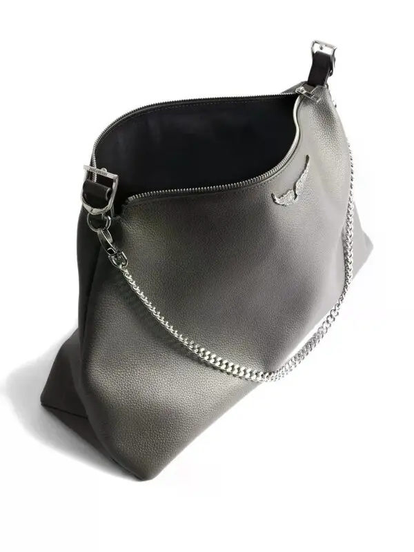 Zadig&Voltaire Jim Grained Leather Shoulder Bag - Grey
