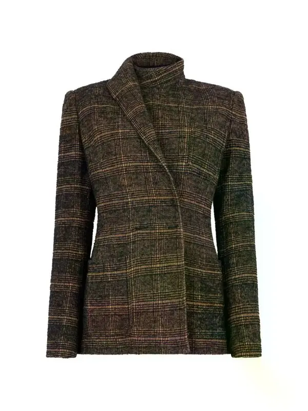 Philosophy Di Lorenzo Serafini Checked Blazer With Asymmetrical Lapels - Brown