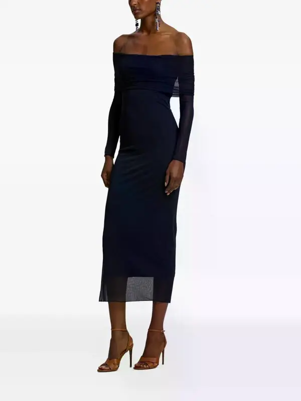 Ralph Lauren Audria Off-the-shoulder Layered Midi Dress - Blue