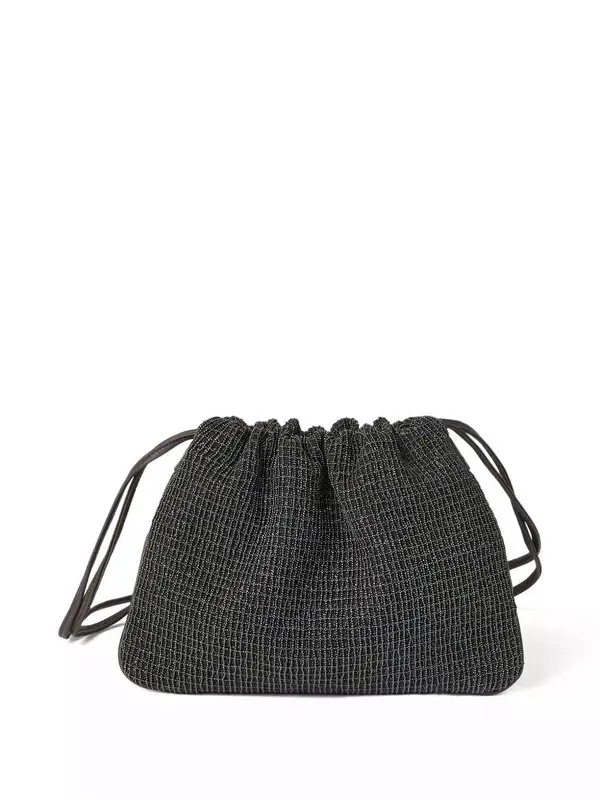 Brunello Cucinelli Net Embroidery Drawstring Shoulder Bag