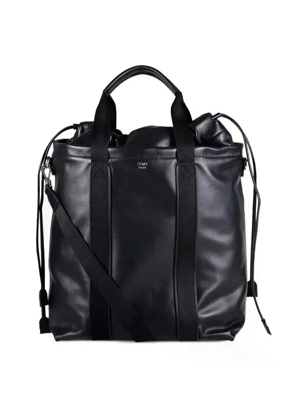 Fendi Flux Drawstring-closure Tote Bag - Black