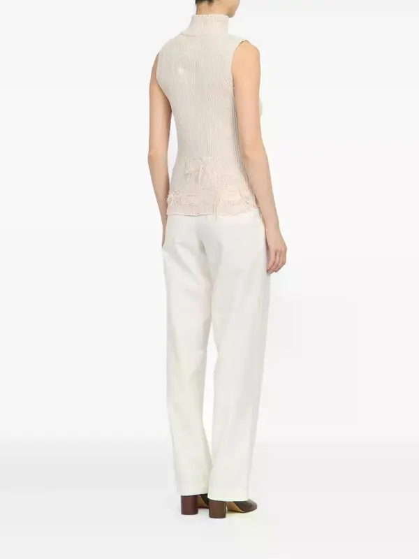 MAISON MARGIELA Knitted Zip-up Vest - Pink