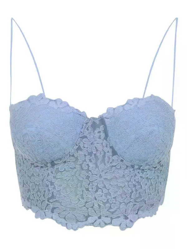 Ermanno Scervino Structured Chantilly Lace Bustier - Blue