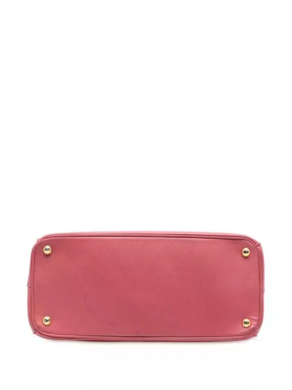Prada 2013-2025 Medium Saffiano Lux Galleria Double Zip Satchel - Pink